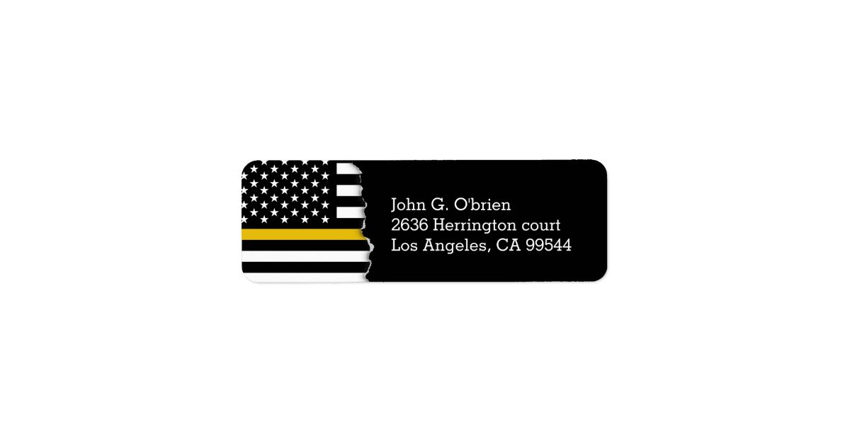 Police Dispatcher Style American Flag Label | Zazzle