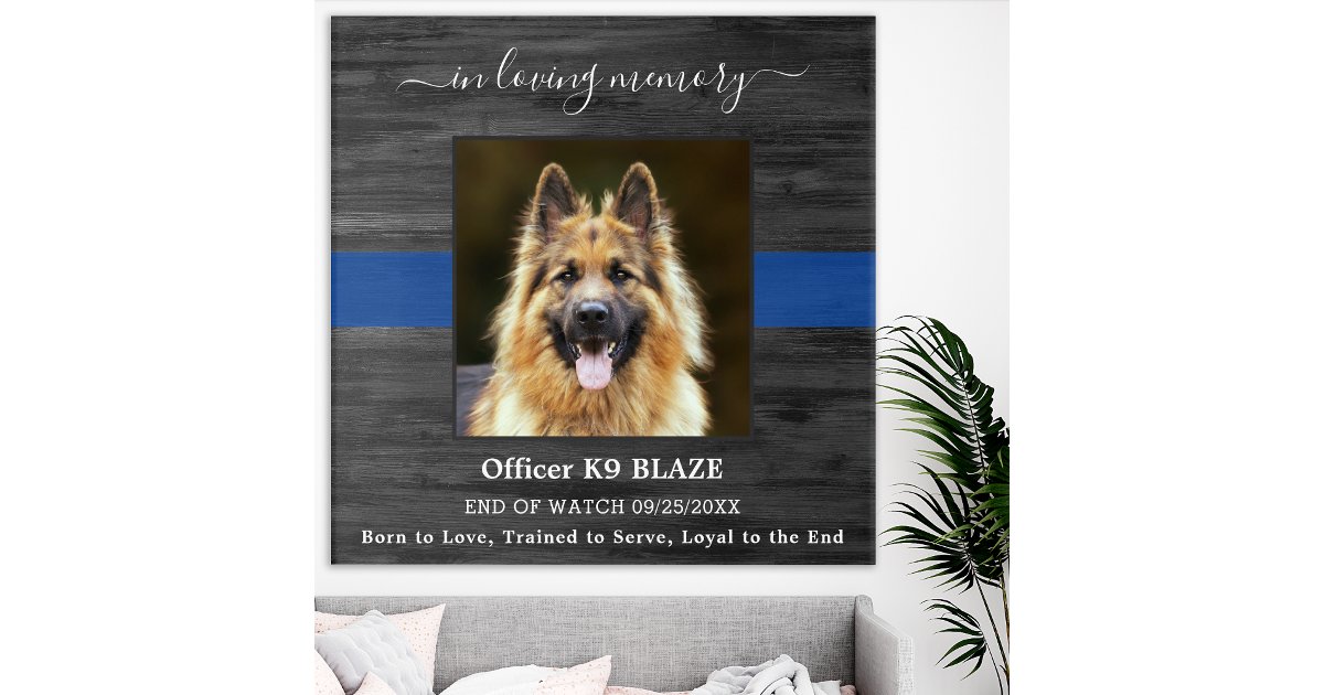 Police Dog Memorial Fallen Officer Police K9 Acrylic Print | Zazzle