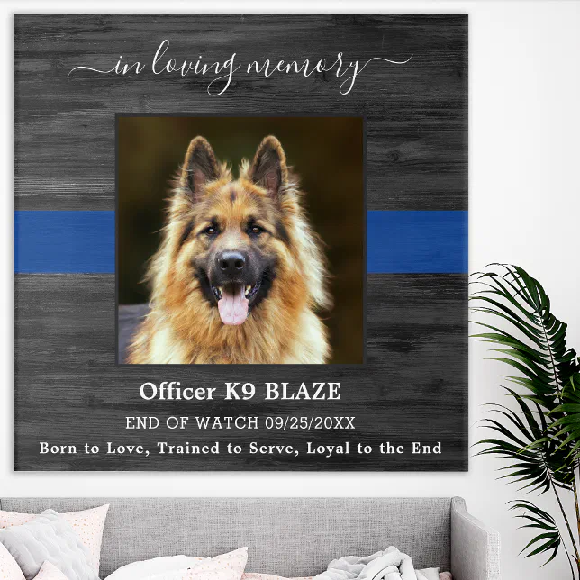 Police Dog Memorial Fallen Officer Police K9 Acrylic Print | Zazzle