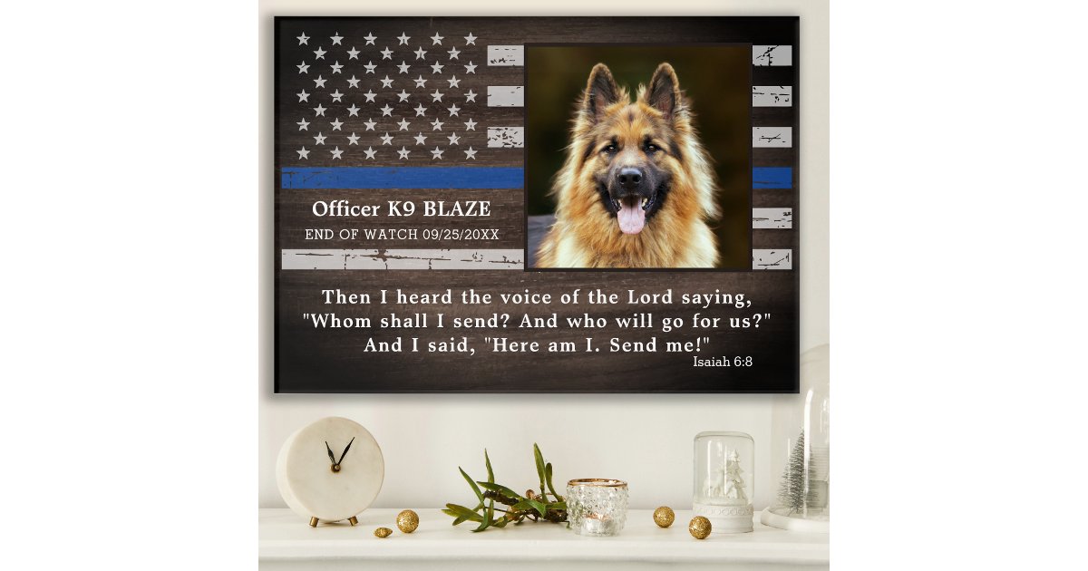 Police Dog Memorial Fallen Officer Police K9 Plaqu Acrylic Print | Zazzle