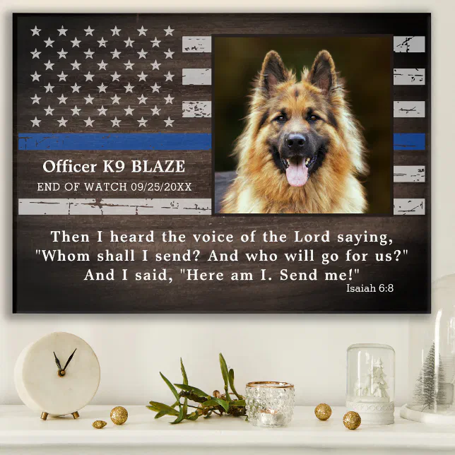 Police Dog Memorial Fallen Officer Police K9 Plaqu Acrylic Print | Zazzle