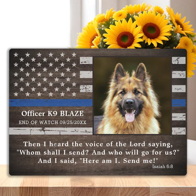 Police Dog Memorial Fallen Officer Police K9 Plaque | Zazzle