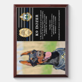 Police Dog Retirement Thin Blue Line K9 Photo Award Plaque | Zazzle