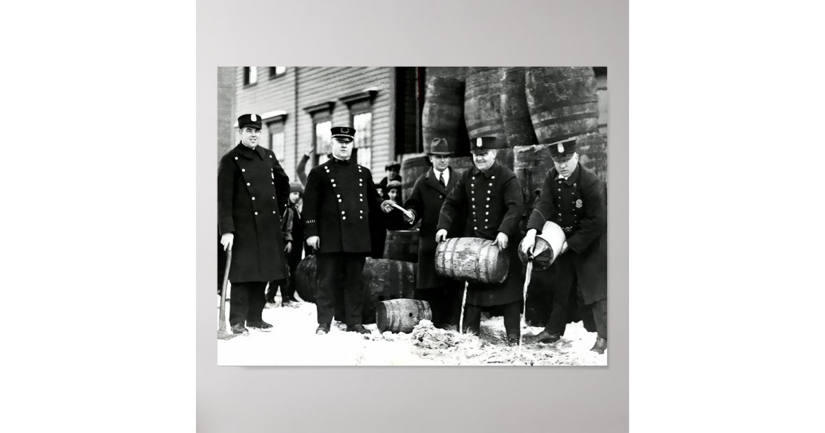 POLICE DUMP BOOTLEG PROHIBITION LIQUOR POSTER | Zazzle