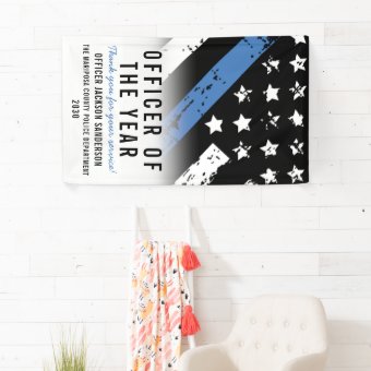 Police Employee of the Year Law Enforcement Banner | Zazzle