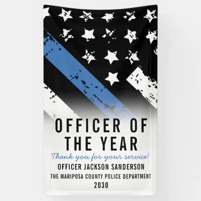 Police Employee of the Year Law Enforcement Banner | Zazzle