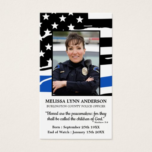 Police Funeral Prayer Card Fallen Officer Memorial | Zazzle