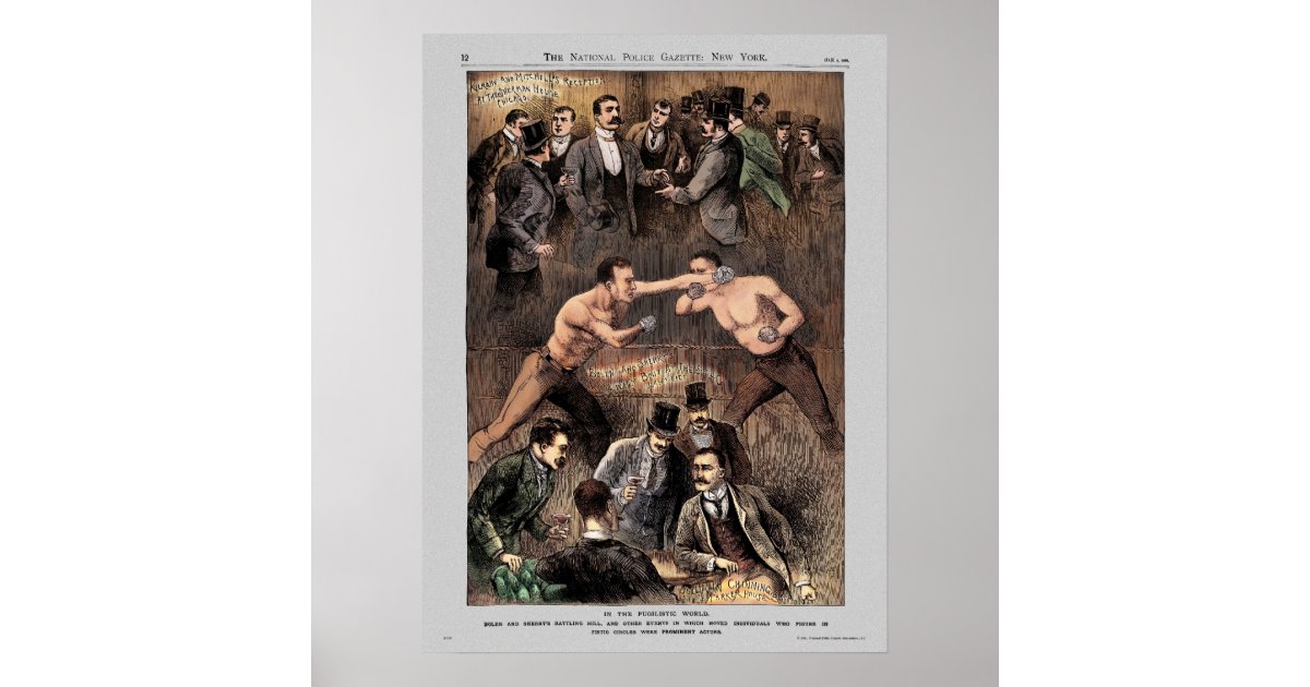 Police Gazette poster Pugilistic | Zazzle