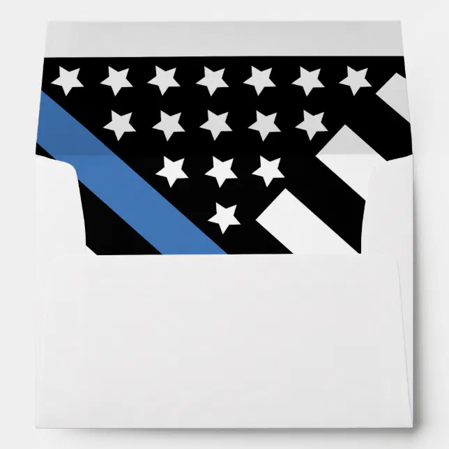 Police Graduation Blue Line Flag Law Enforcement Envelope | Zazzle
