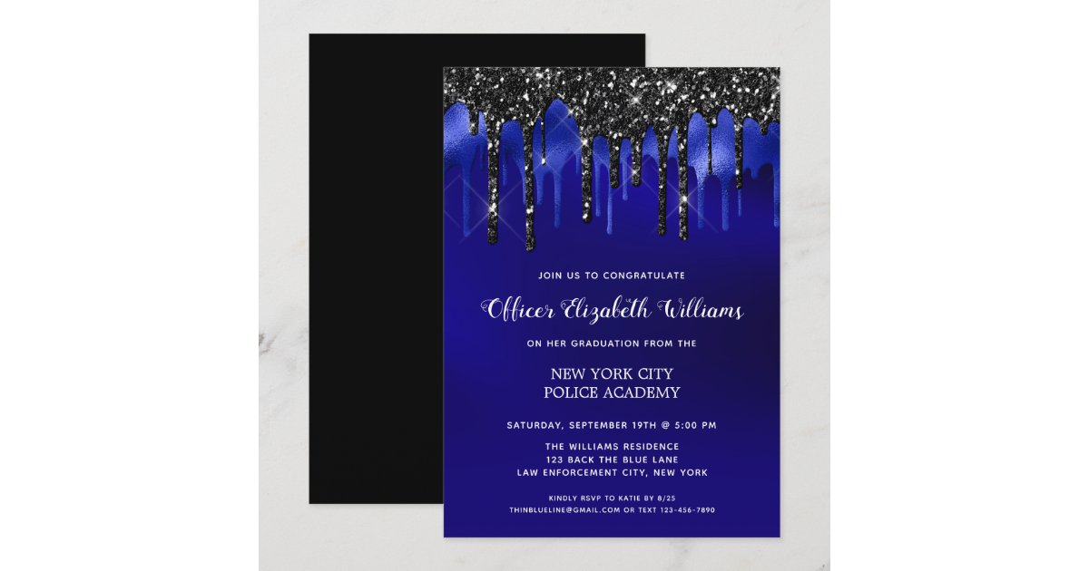 Police Graduation Elegant Law Enforcement Invitation | Zazzle.com