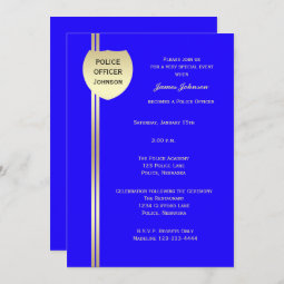 Police Graduation Invitations Police Badge | Zazzle