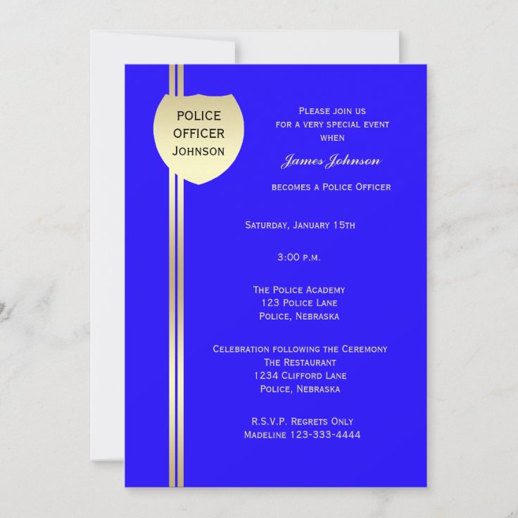 Police Graduation Invitations Police Badge | Zazzle