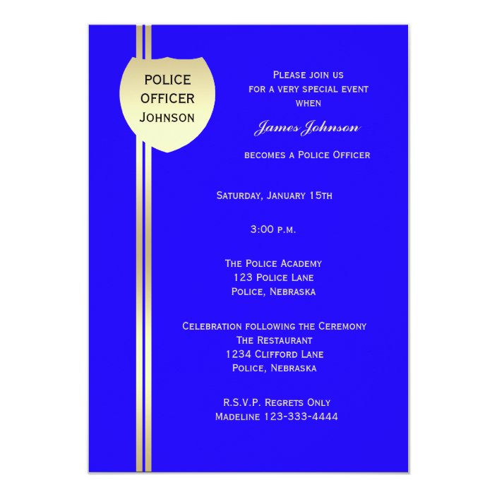 Police Graduation Invitations Police Badge | Zazzle.com