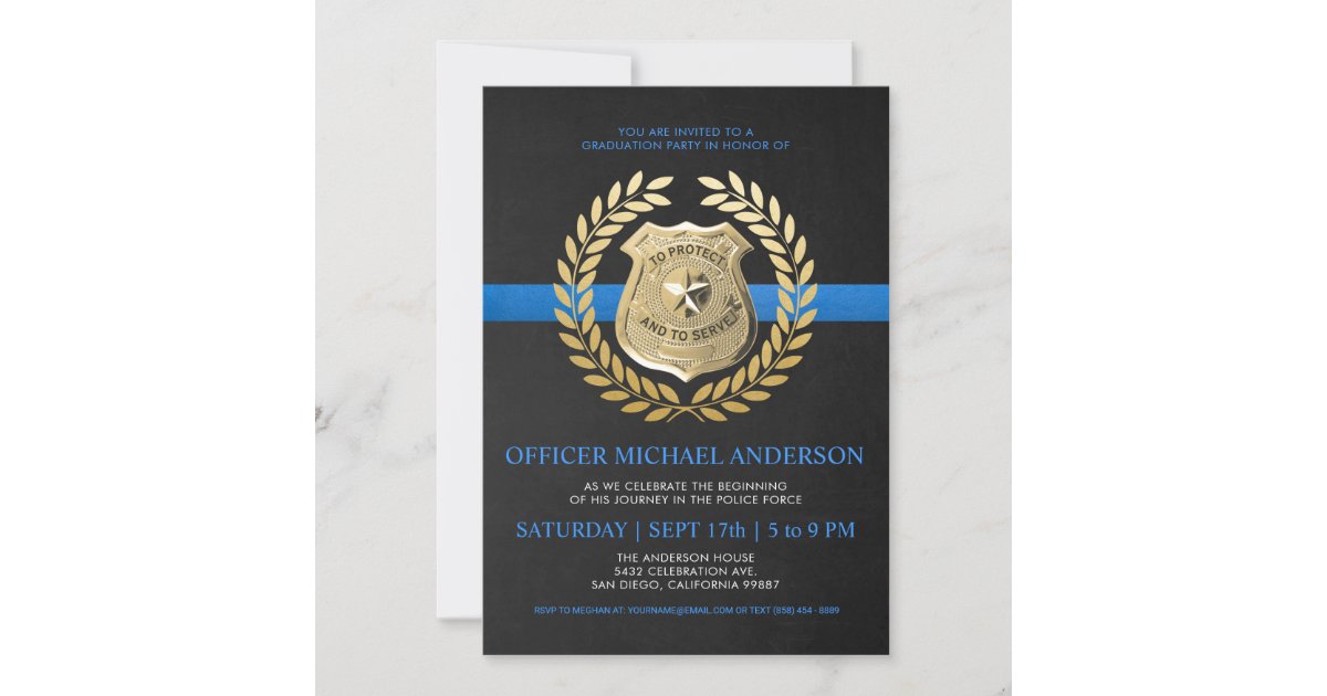 Police Graduation Invitations | Police Badge | Zazzle