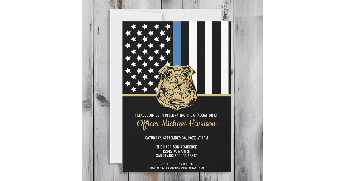 Police Graduation Law Enforcement Academy Invitation | Zazzle