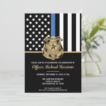 Police Graduation Law Enforcement Academy Invitation | Zazzle