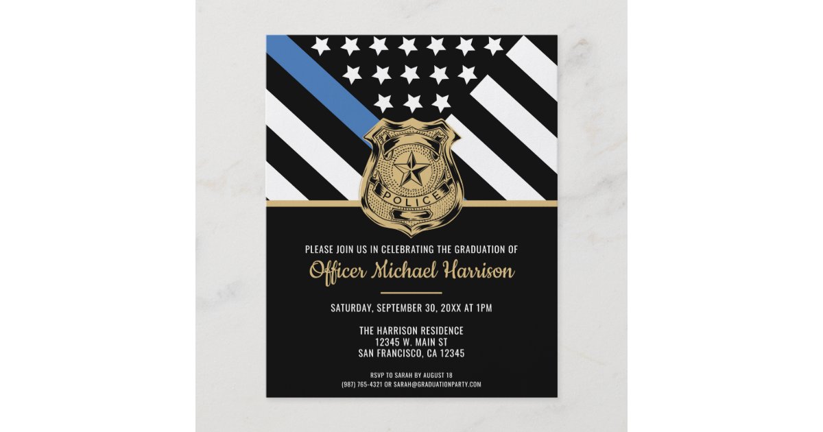 Police Graduation Law Enforcement Invitation Flyer | Zazzle
