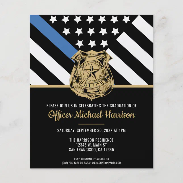 Police Graduation Law Enforcement Invitation Flyer | Zazzle