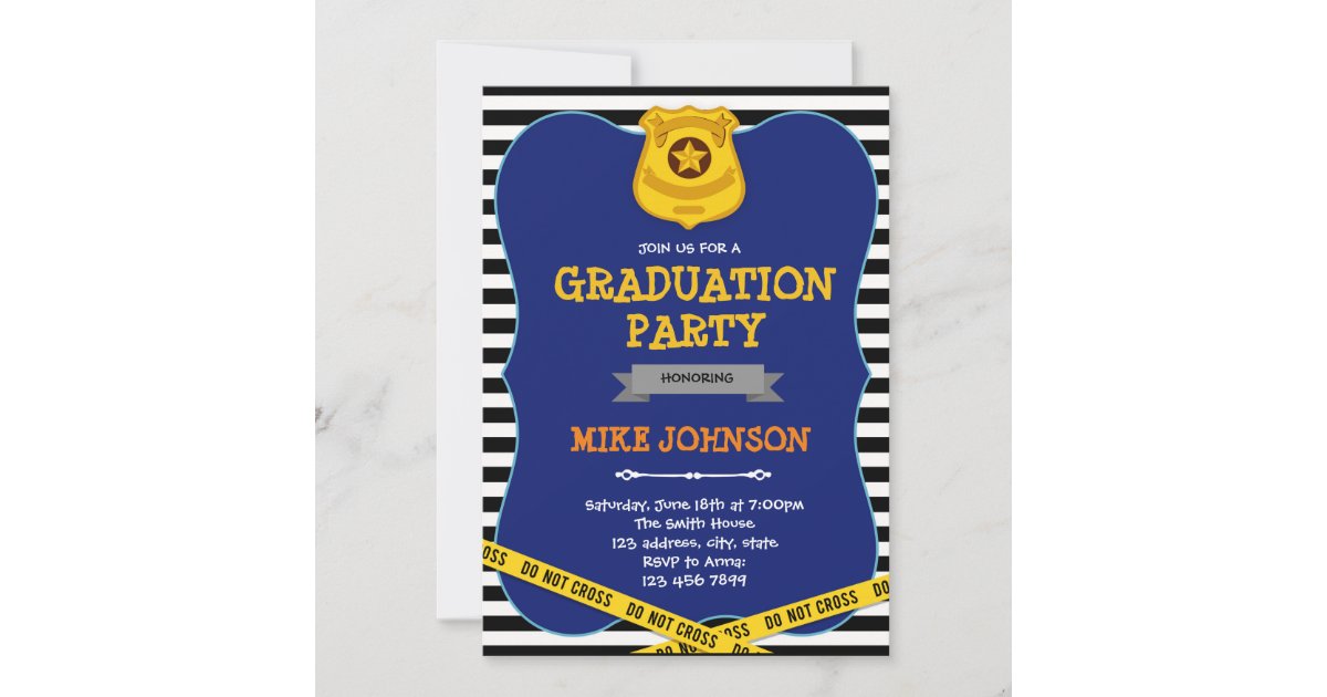 Police graduation party invitation | Zazzle