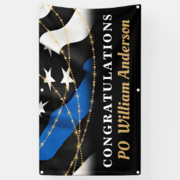 Police Graduation Personalize Thin Blue Line Party Banner | Zazzle