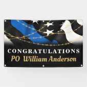 Police Graduation Personalize Thin Blue Line Party Banner | Zazzle