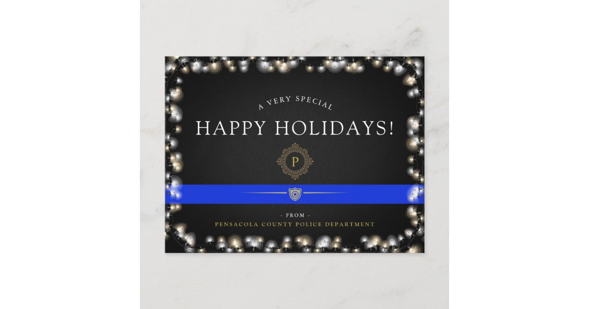 Police Happy Holidays | Christmas Custom Holiday Postcard | Zazzle