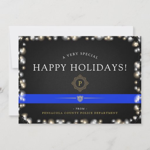 Police Happy Holidays | Christmas Style Custom Holiday Card | Zazzle