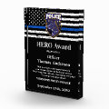 Police HERO Custom Logo Thin Blue Line Service Acrylic Award | Zazzle