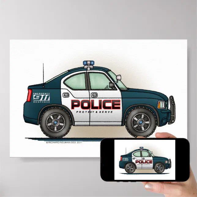 Police Interceptor Car Cop Car Poster | Zazzle