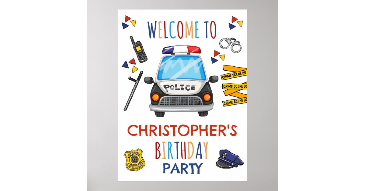 Police Invitation Birthday Party Poster | Zazzle
