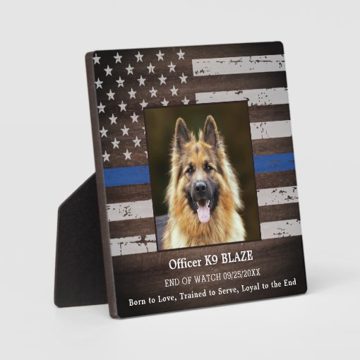 Police K9 Memorial Fallen Officer Police Dog Plaque | Zazzle