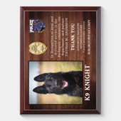 Police K9 Retirement Law Enforcement Officer Dog Award Plaque | Zazzle