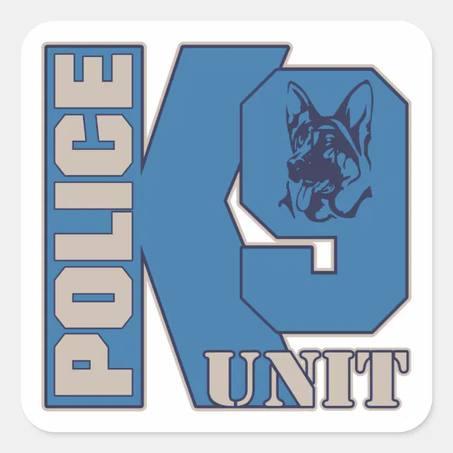 Police K9 Unit Dog Square Sticker | Zazzle