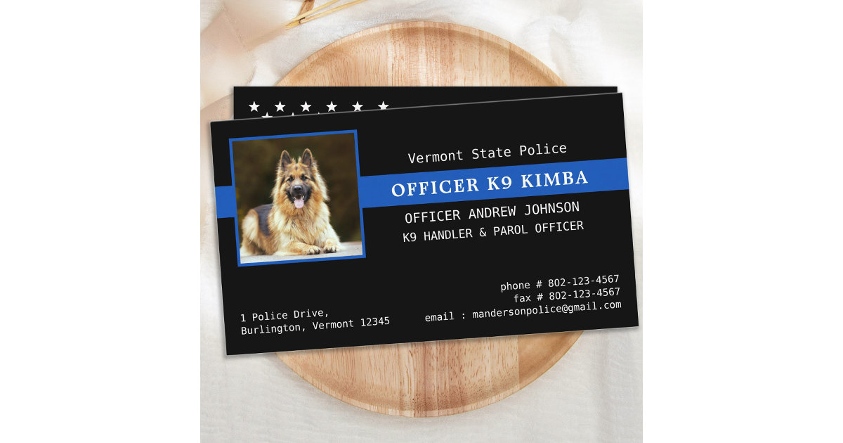 Police K9 Unit Thin Blue Line Law Enforcement Business Card | Zazzle