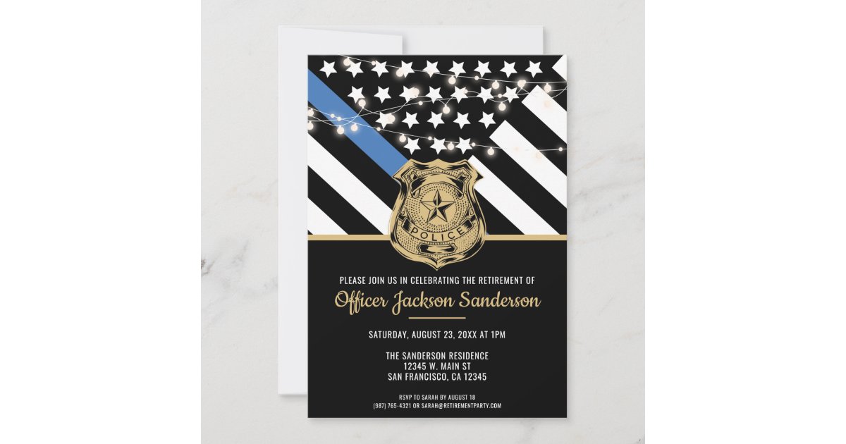 Police Law Enforcement Officer Retirement Invitation | Zazzle