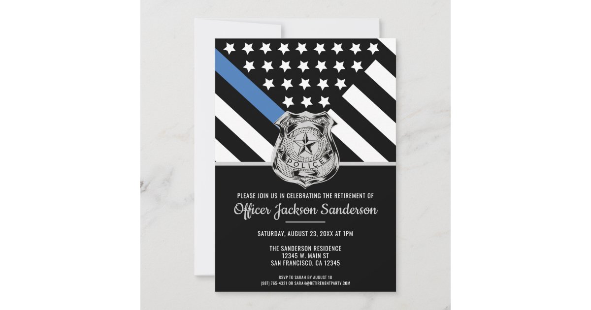Police Law Enforcement Retirement Party Invitation | Zazzle