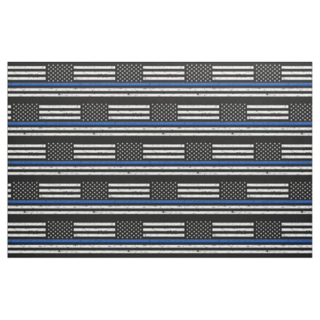 Thin Blue Line Fabric | Zazzle