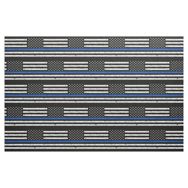 Thin Blue Line Fabric | Zazzle