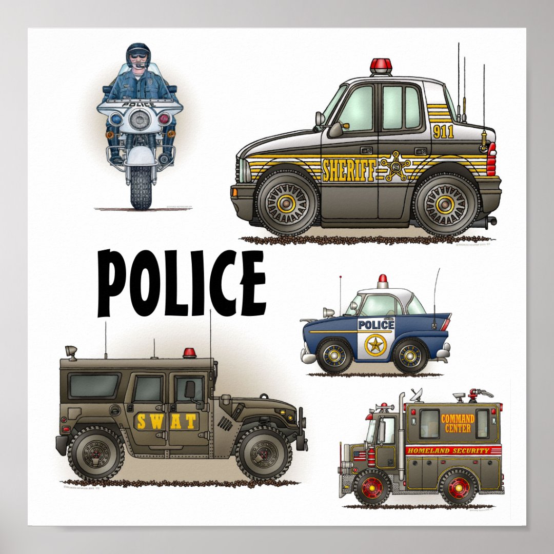 Police Law Enforcement Vehicles Poster | Zazzle