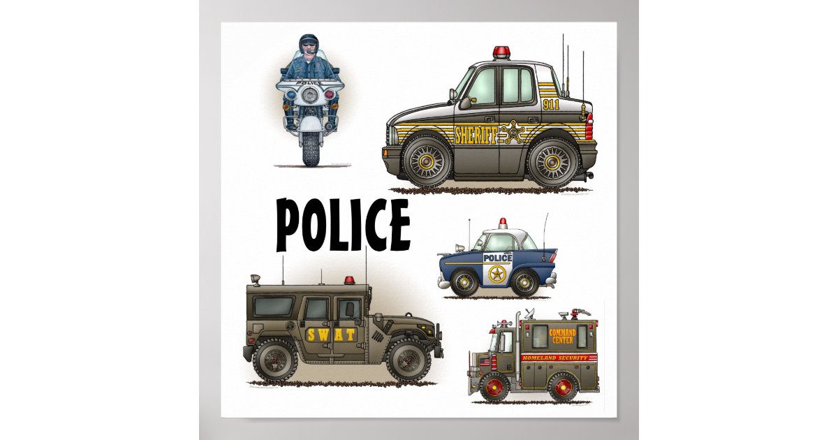 Police Law Enforcement Vehicles Poster | Zazzle