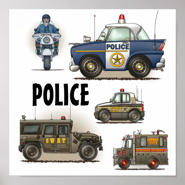 Police Law Enforcement Vehicles Poster 2 | Zazzle
