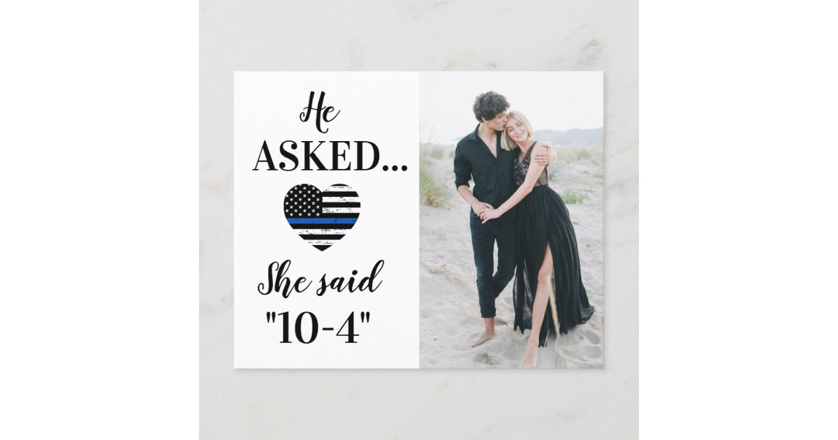 Police Law Enforcement Wedding Photo Save The Date | Zazzle