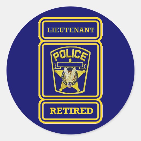 Police Lieutenant Retired Badge Classic Round Sticker | Zazzle.com