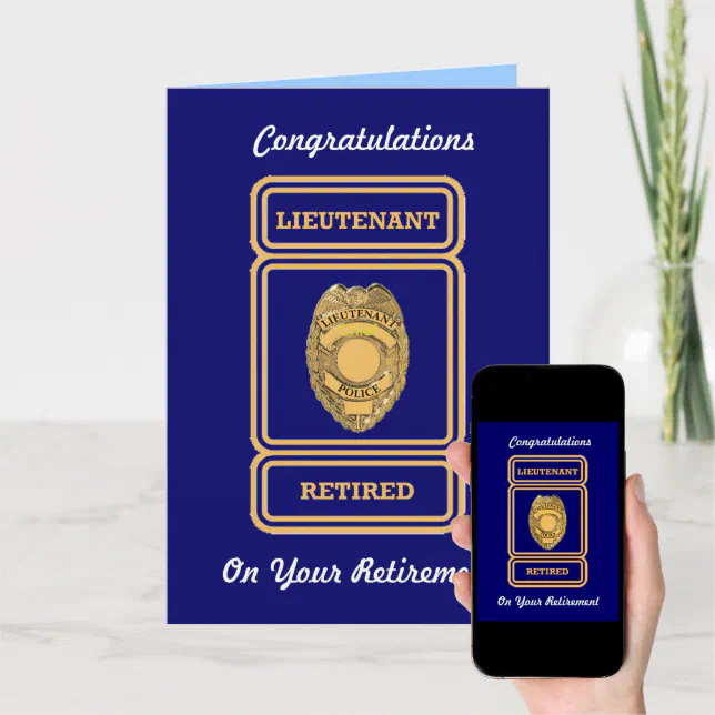 Police Lieutenant Retirement Card | Zazzle