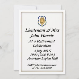 Police Lieutenant Retirement Invitation | Zazzle