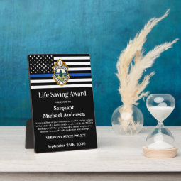Police Life Saving Department Custom Logo Desk Plaque | Zazzle