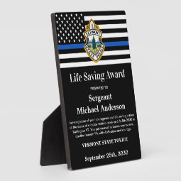 Police Life Saving Department Custom Logo Desk Plaque | Zazzle