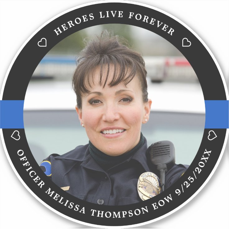 Police Memorial Fallen Officer Custom Photo Car Sticker | Zazzle