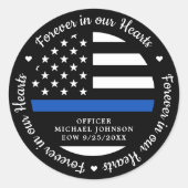 Police Memorial Fallen Officer Law Enforcement Classic Round Sticker ...