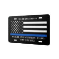 Police Memorial Fallen Officer Thin Blue Line License Plate | Zazzle